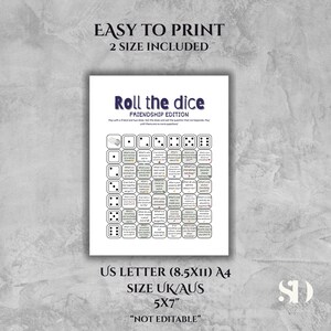 Dice Roll and Tell Game, Table Talk Game, Conversation Starter, Simple ...