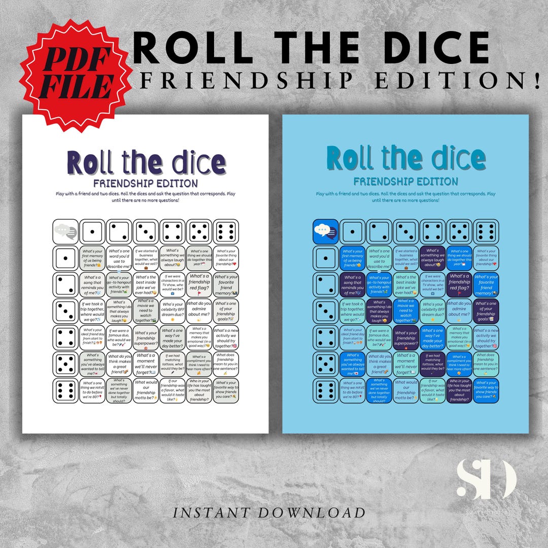 Dice Roll and Tell Game, Table Talk Game, Conversation Starter, Simple ...