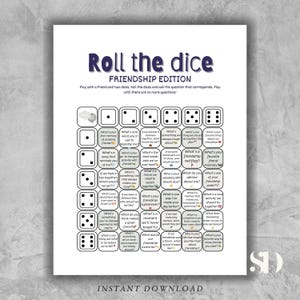 Dice Roll and Tell Game, Table Talk Game, Conversation Starter, Simple ...