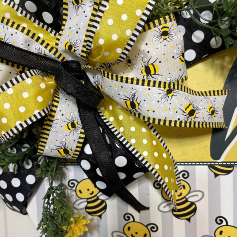 Handmade Bumble Bee Welcome Sign - Yellow and Black Bee-themed Decor ...