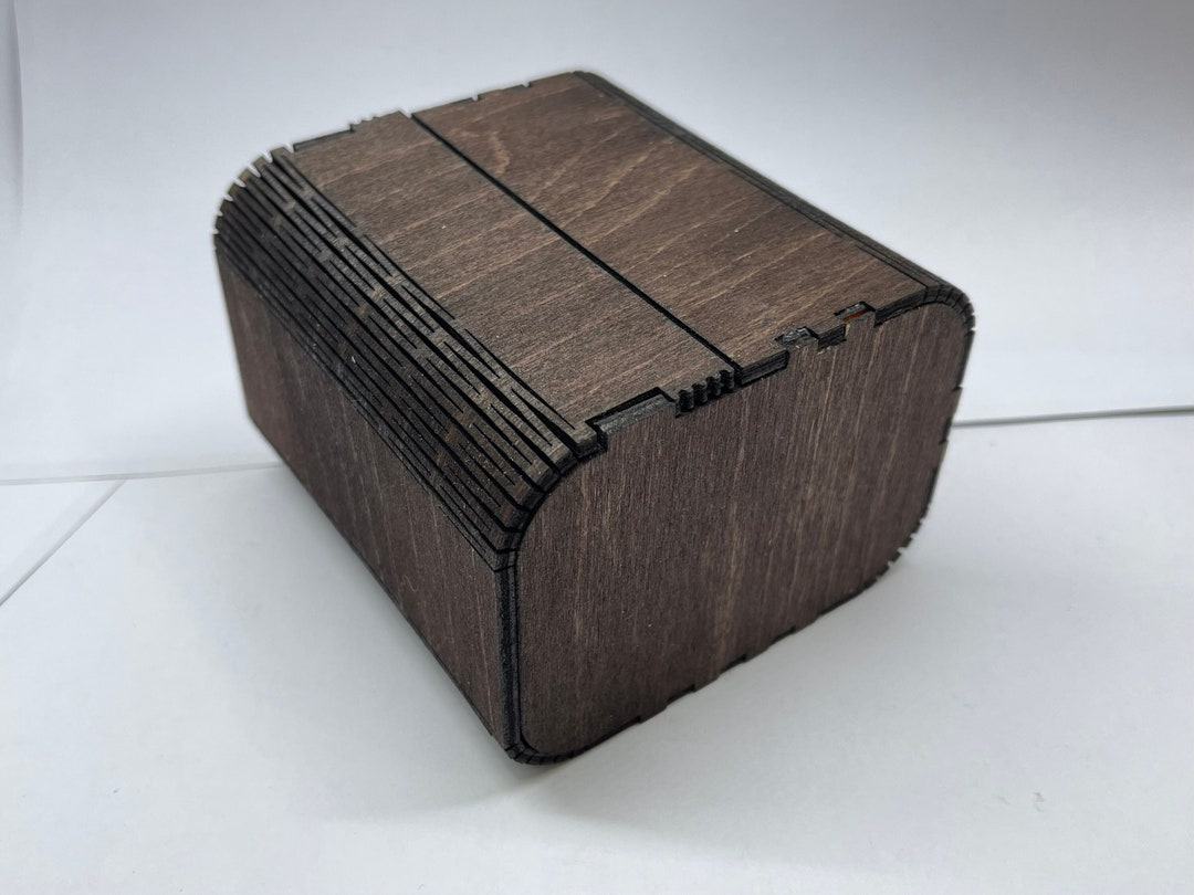 Dark Brown Stained Wooden Box: Card, Dice & Jewelry Storage - Etsy
