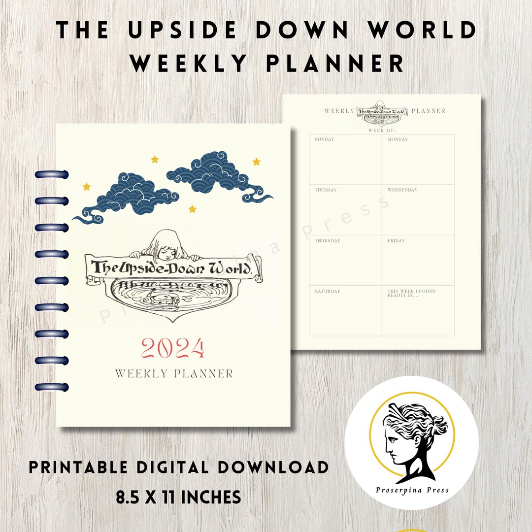 Printable Weekly Planner the Upside Down World Retro Whimsical Fantasy ...