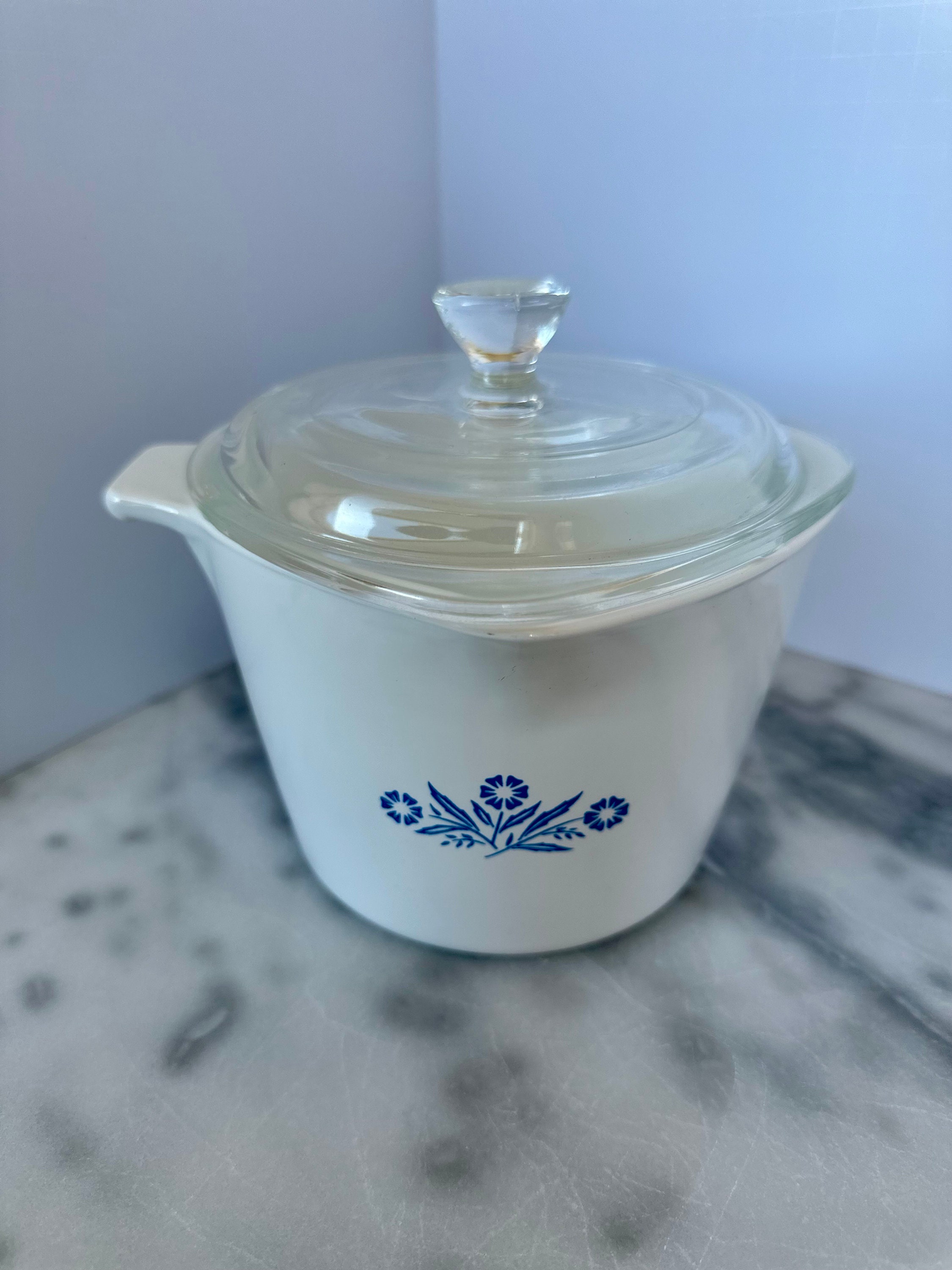 Vintage Corning Ware Set Cornflower Blue Saucemaker Set-4 & 8 Cup Bowls ...