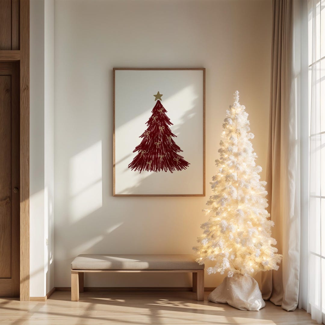 Christmas Wall Art Minimalist Christmas Poster Christmassy Decor ...