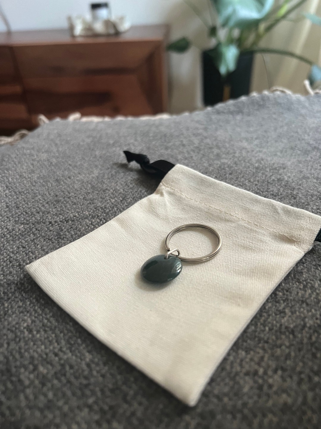 Dark Green / Black Guatemalan Jade Keychain in 926 Sterling Silver - Etsy