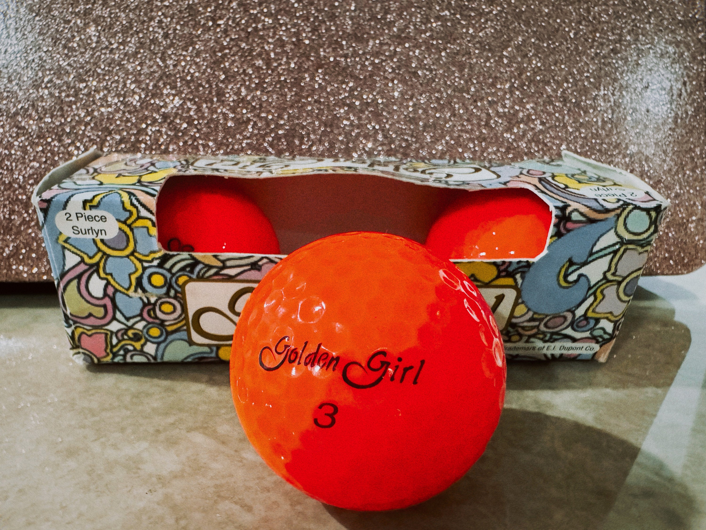 Vintage Golf Balls Ram Golden Girl Long Distance Cut Proof Hot Pink ...