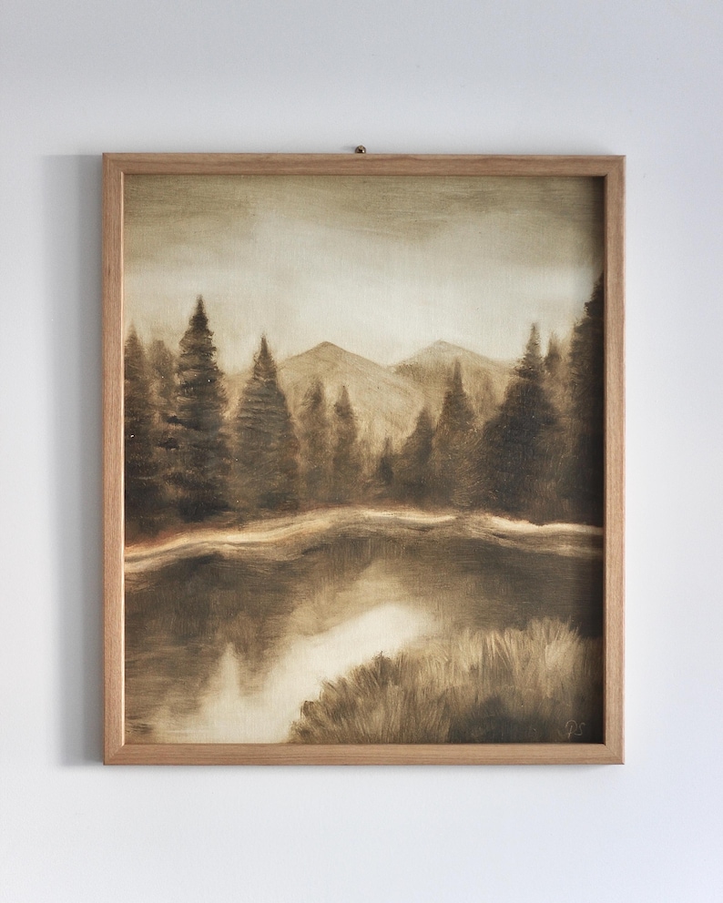 Original Oil Landscape Painting - “quiet Reflection”, Custom Framed in ...