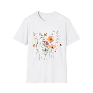 Simple Flowers Unisex Softstyle T-shirt Floral Vintage - Etsy