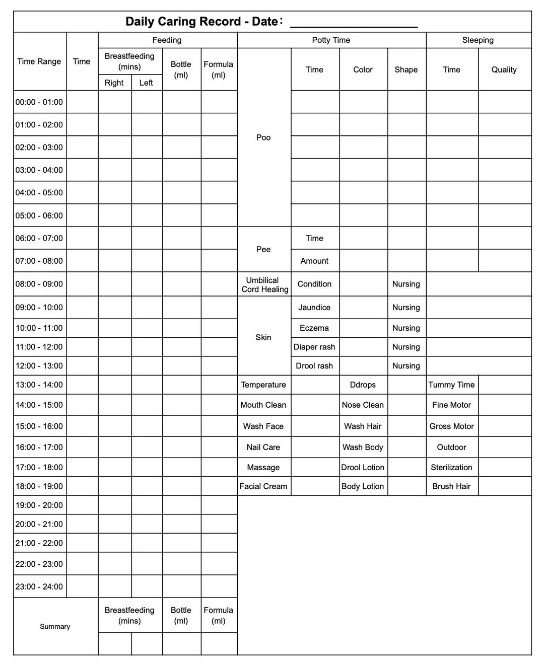 Printable Baby Log Sheets Cherish Every Moment With Our Daily Tracker ...