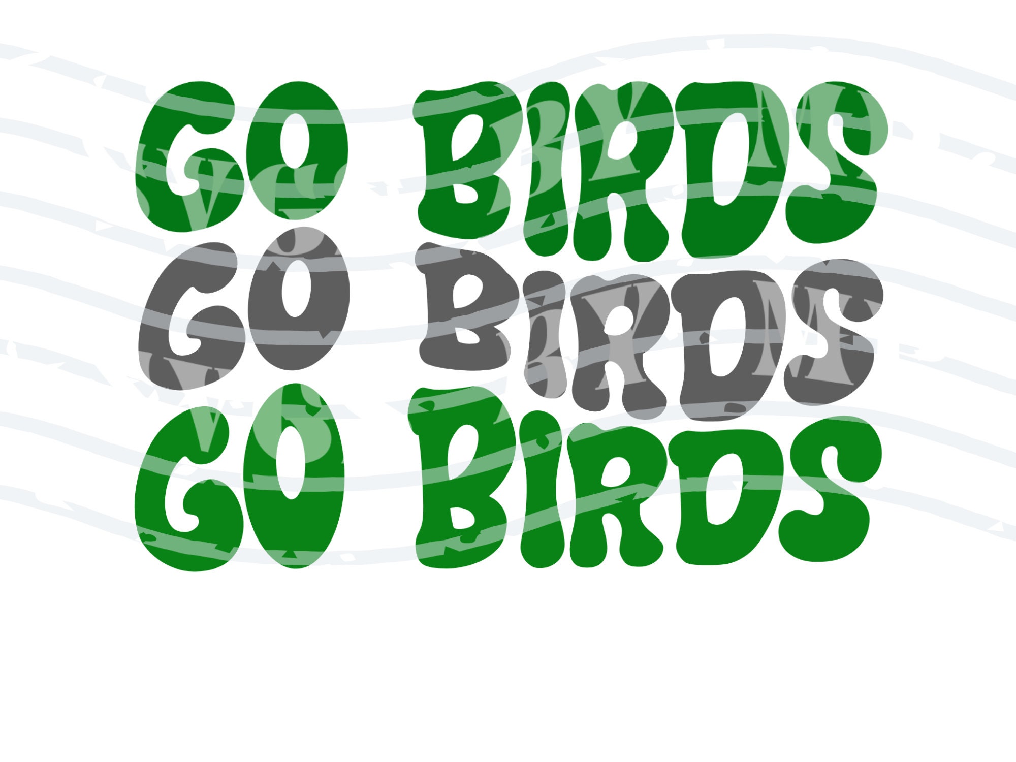 Go Birds Eagles Wavy Text SVG - Etsy