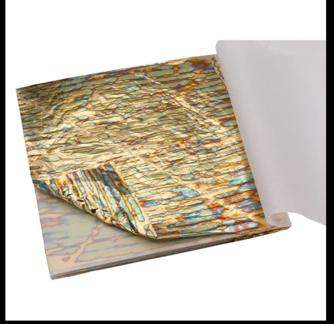 Gold Leaf Paper Sheet Gold Foil Leaf Paper Clay Foil 50pcs Booklet Foil ...