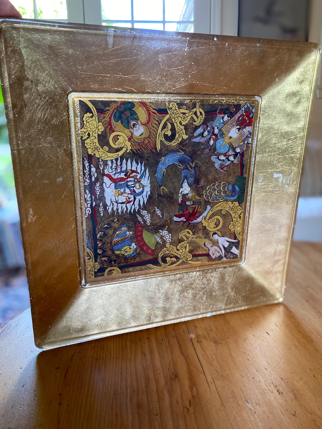 Arda Glassware Decorative Tray Polychrome Indian Persian Gold Leaf - Etsy