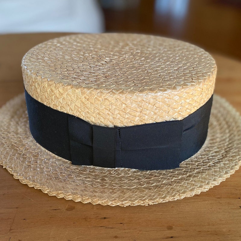 Straw Boater Hat - Etsy