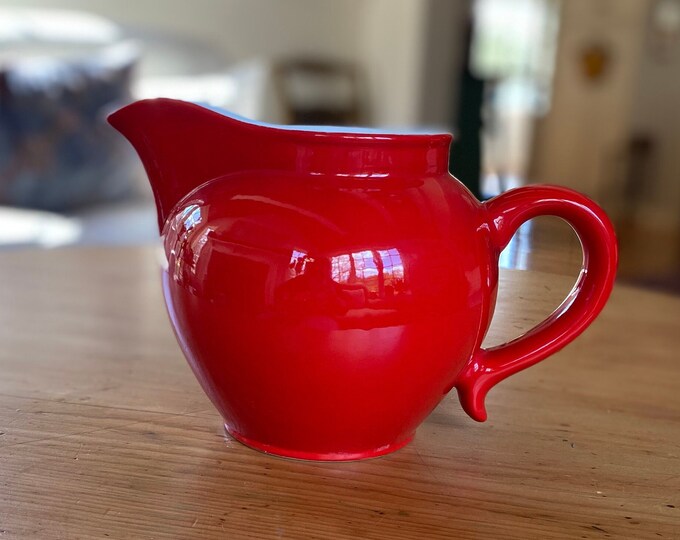 Vintage Red Ironstone Pitcher - Etsy