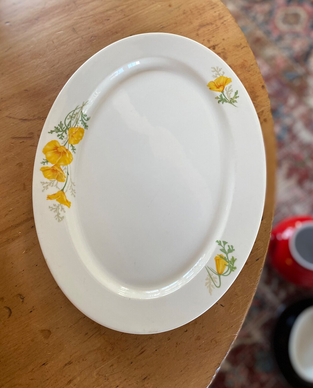 Syracuse Railroad California Poppy Platter - Etsy