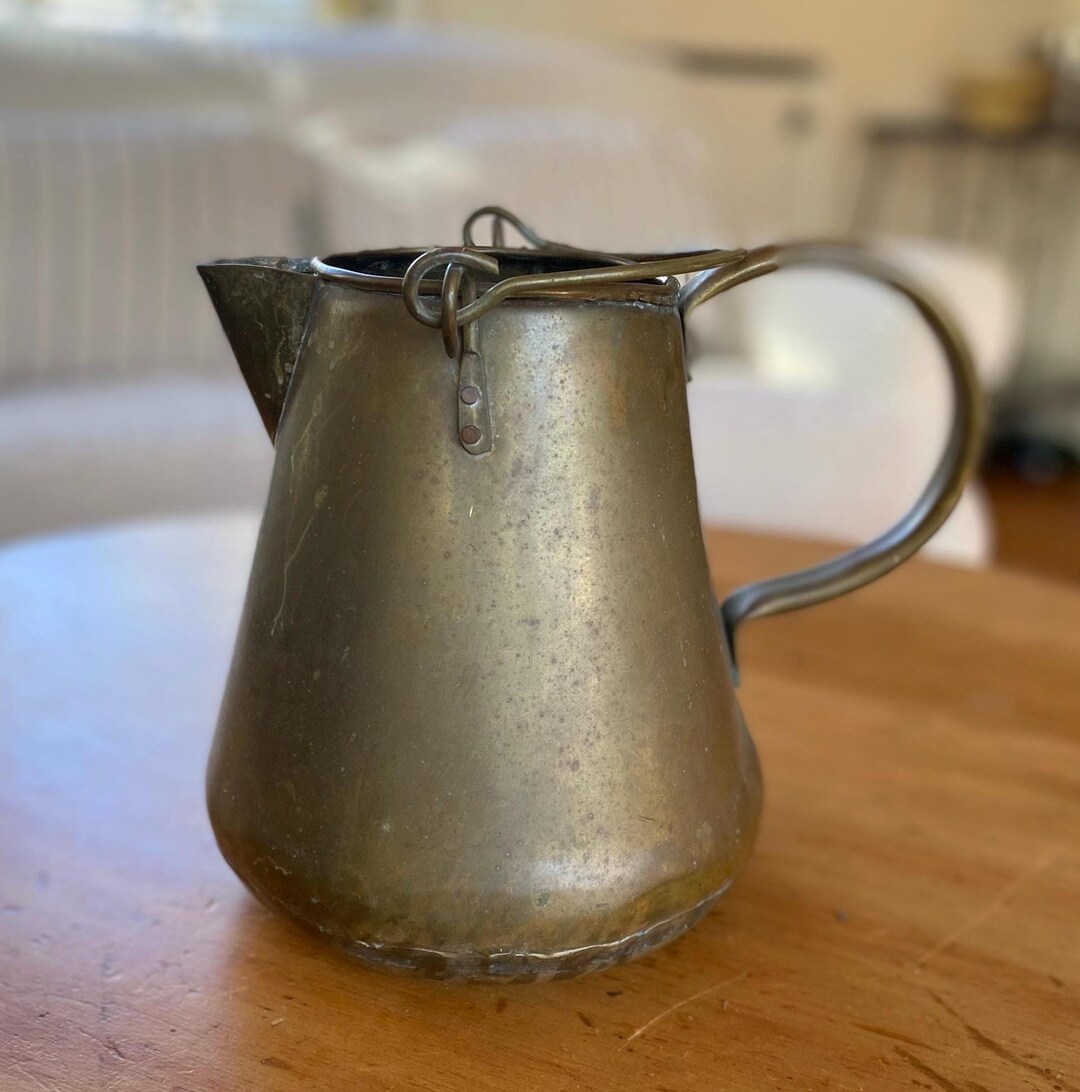 Rustic Brass Water Pail or Pitcher 8 “ Tall - Etsy