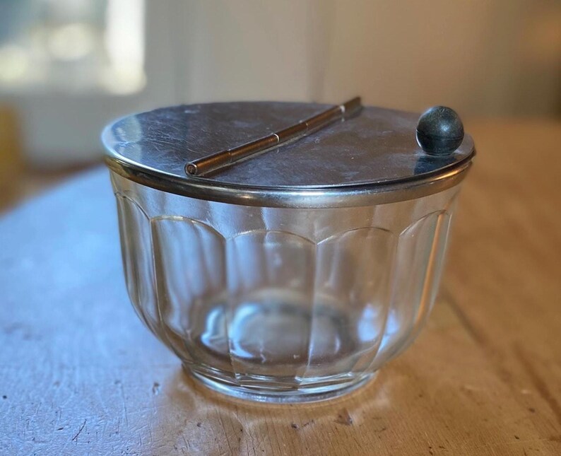 Vintage Hinged Lid Glass Diner Sugar Bowl - Etsy