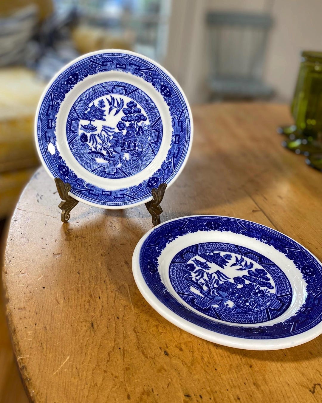 Set of 2 Vintage Blue Willow Buffalo China Bread Plates. - Etsy