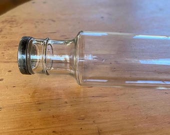 Vintage Clear Glass Rolling Pin 14 Inch Missing Screw Cap Kitchen ...