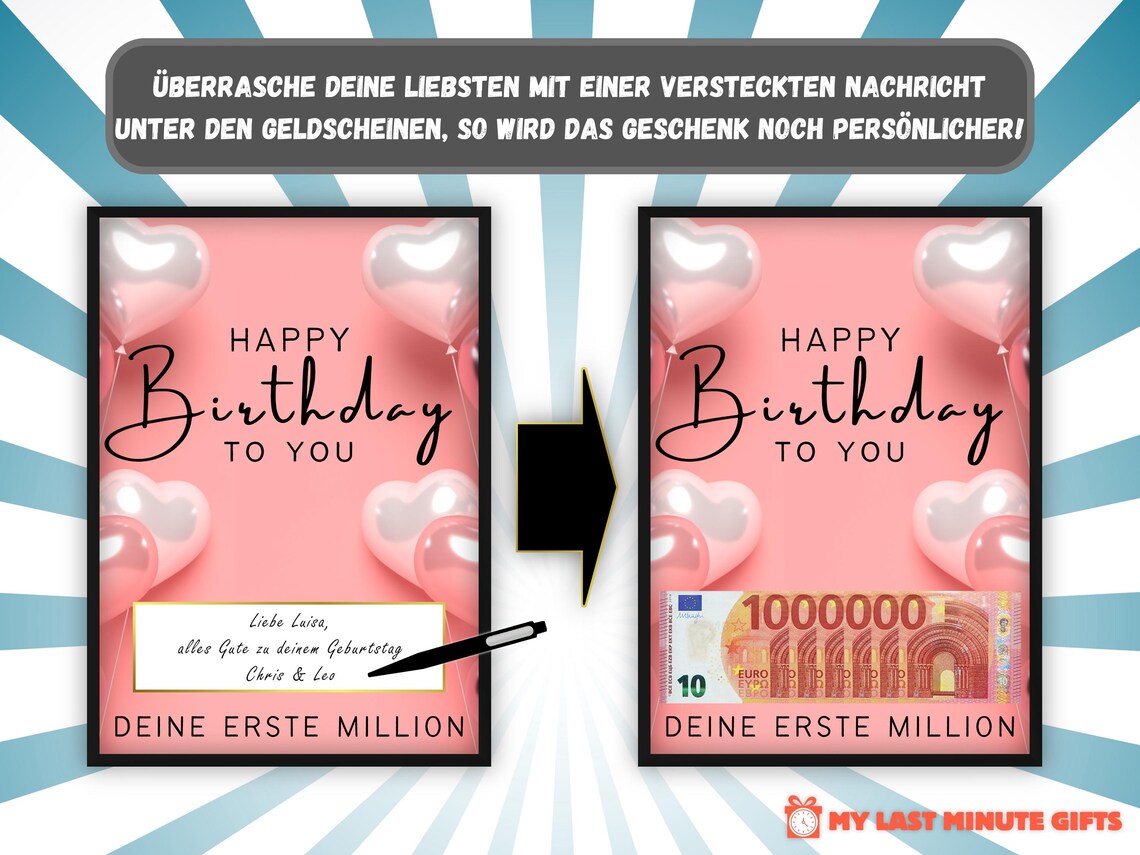 Birthday Money Gift | A4 | Give Money as a Creative Gift | Your First ...
