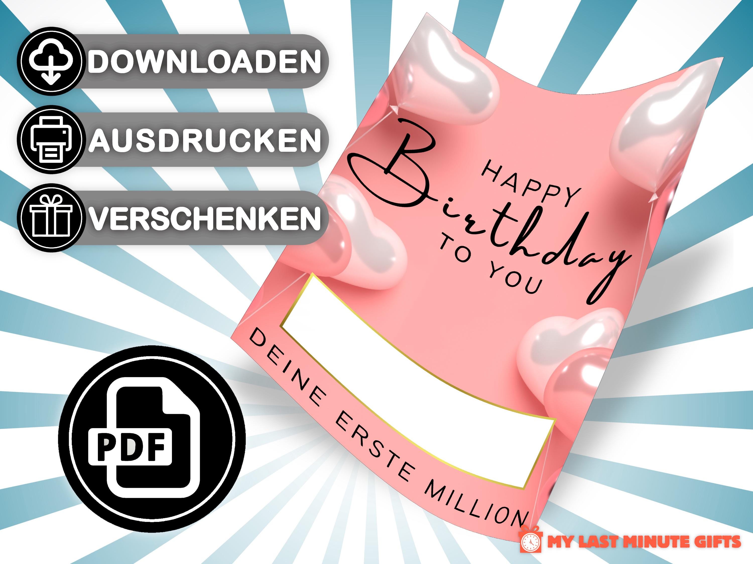 Birthday Money Gift | A4 | Give Money as a Creative Gift | Your First ...