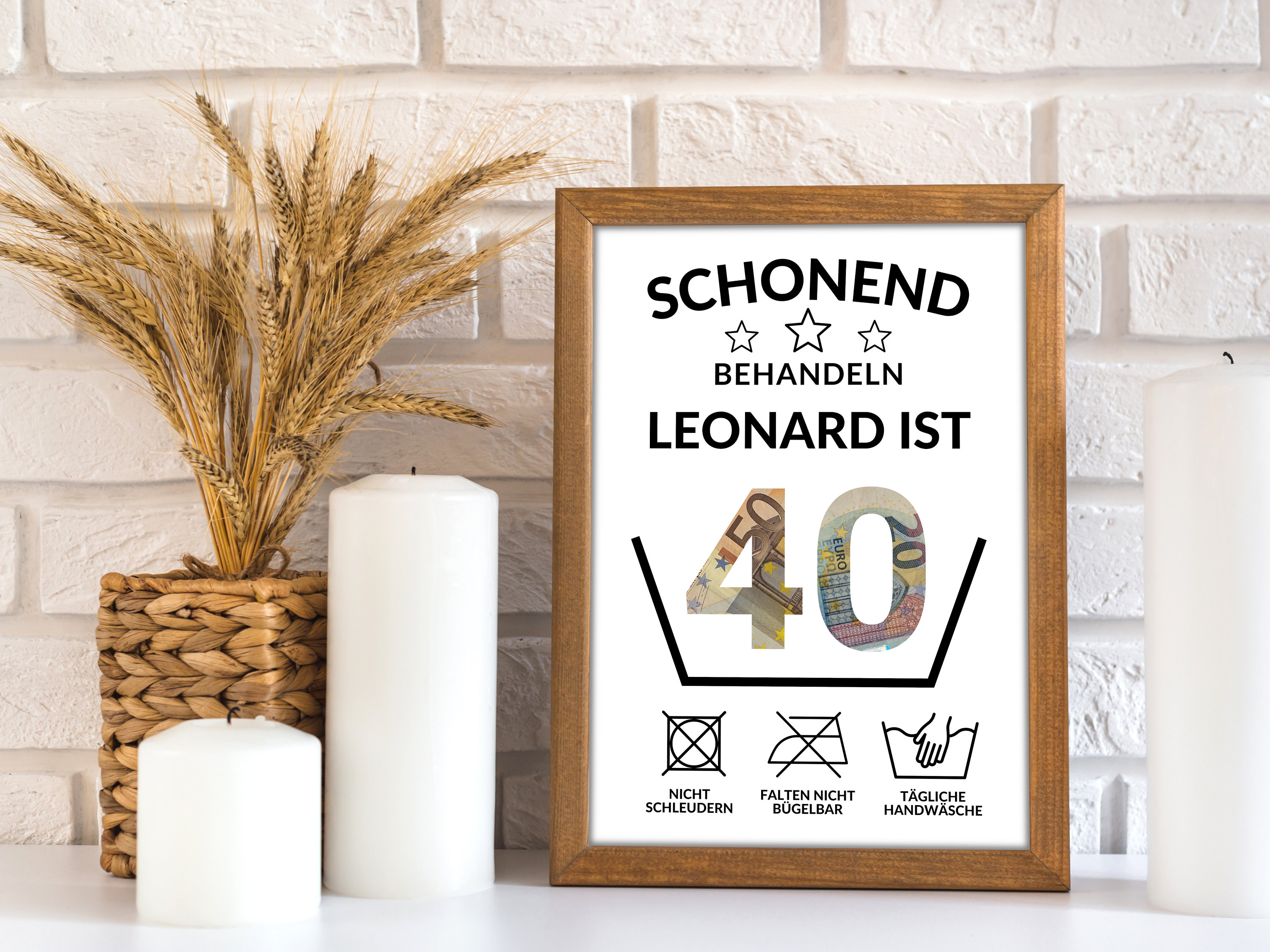 Geldgeschenk 40. Geburtstag I Geburtstagsgeschenk vierzig lustig runder ...