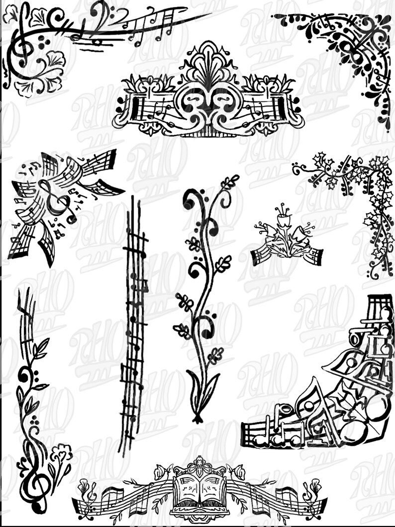 Musical Borders (sample Page Preview) - Etsy