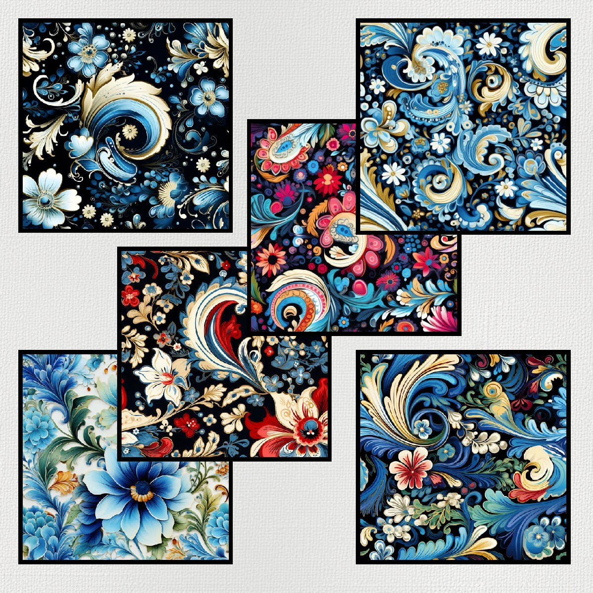 Petaled Paisleys - 12 Digital Seamless Petal Inspired Paisley Patterns ...