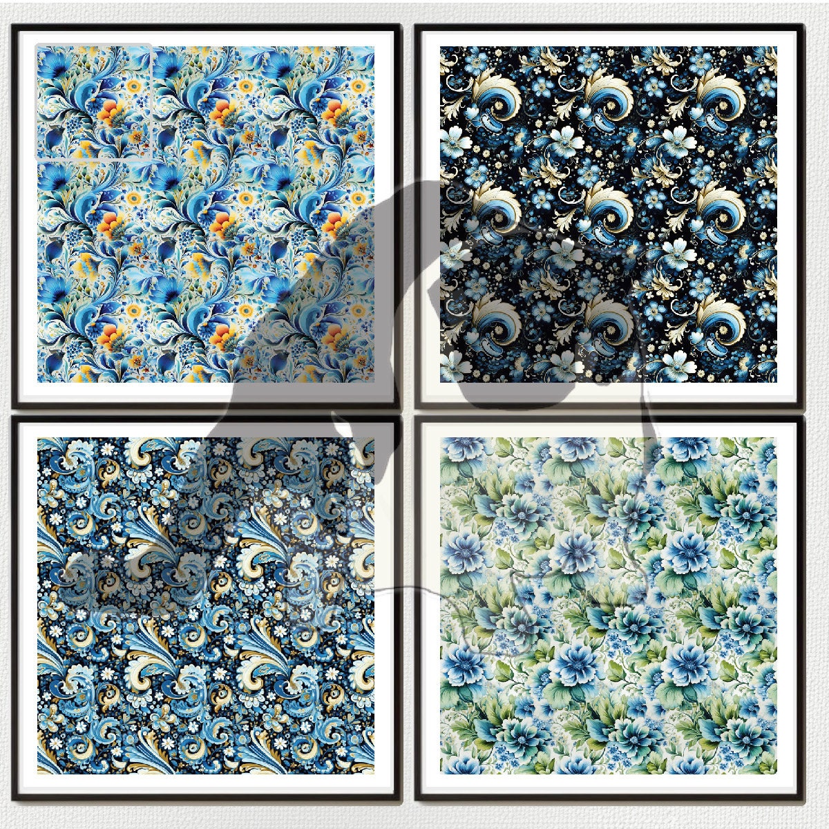 Petaled Paisleys - 12 Digital Seamless Petal Inspired Paisley Patterns ...