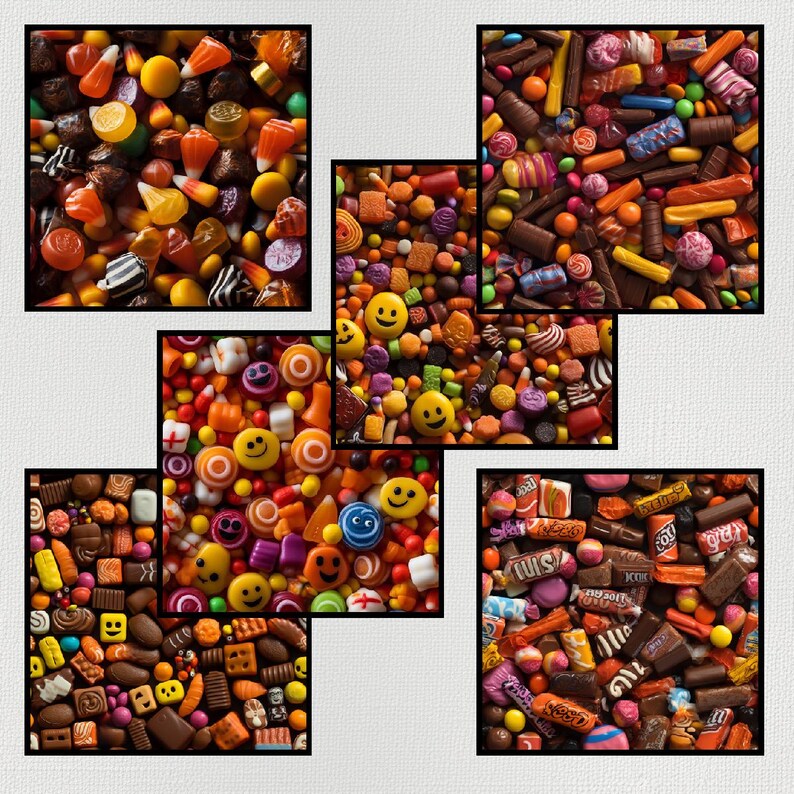 Halloween Candy - 12 Digital Seamless Photorealistic Candy Patterns ...