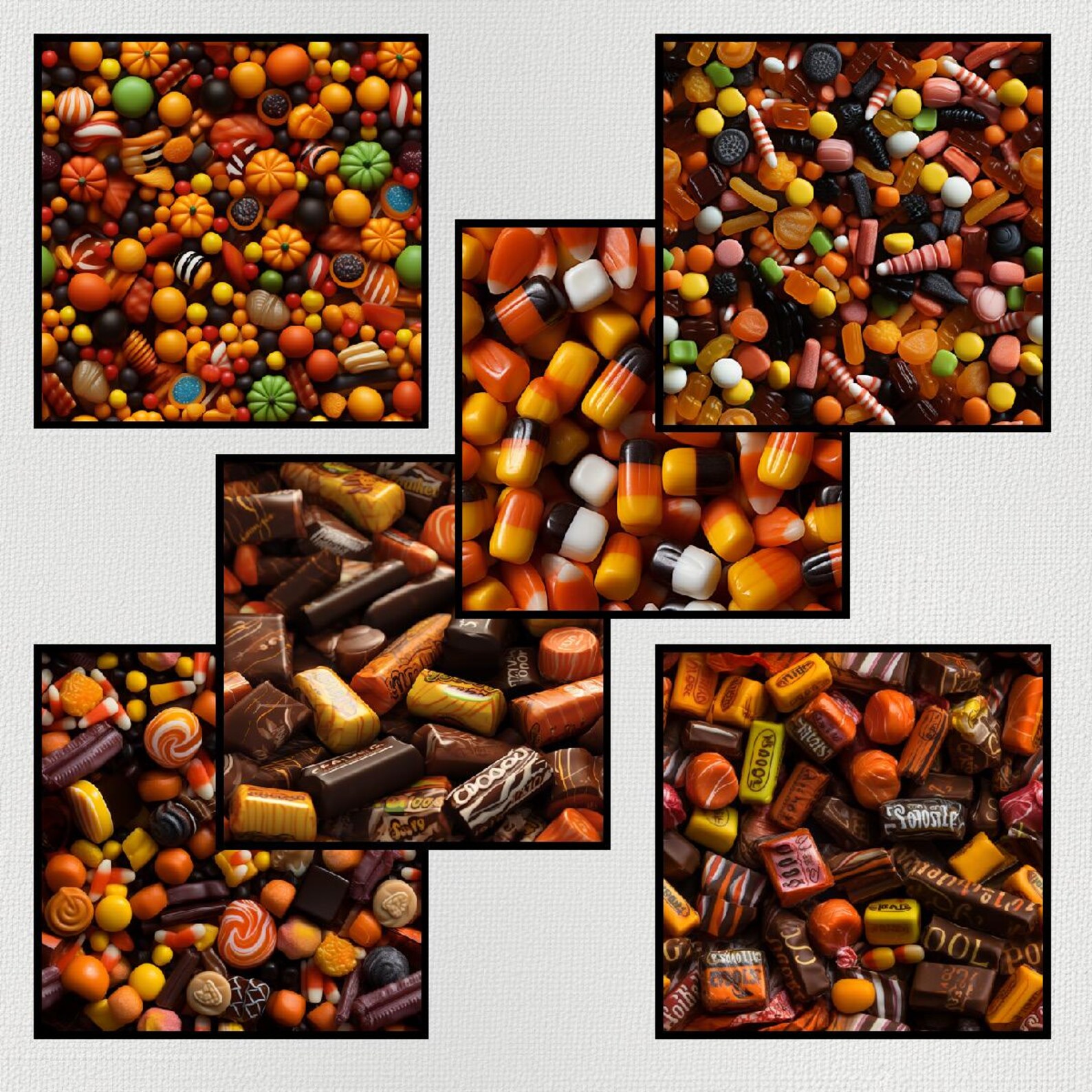 Halloween Candy - 12 Digital Seamless Photorealistic Candy Patterns ...
