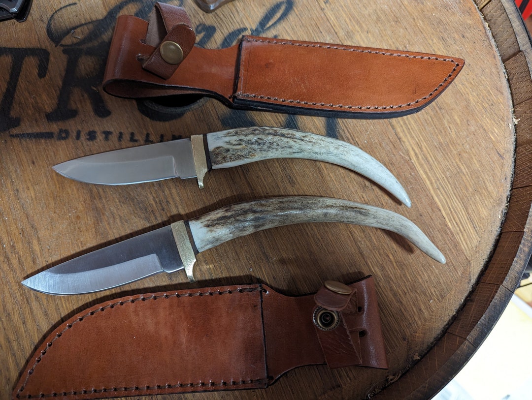 Custom Elk Antler Knives With Stainless Steel Blades. Go as a Set. - Etsy