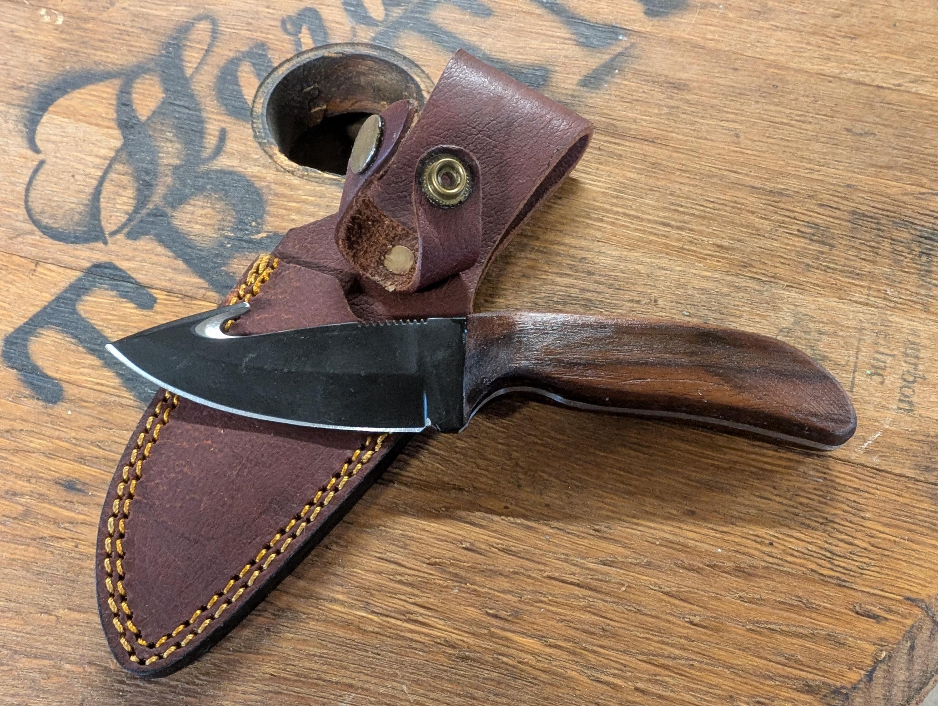 Gut Hook Knife With Sheath - Etsy