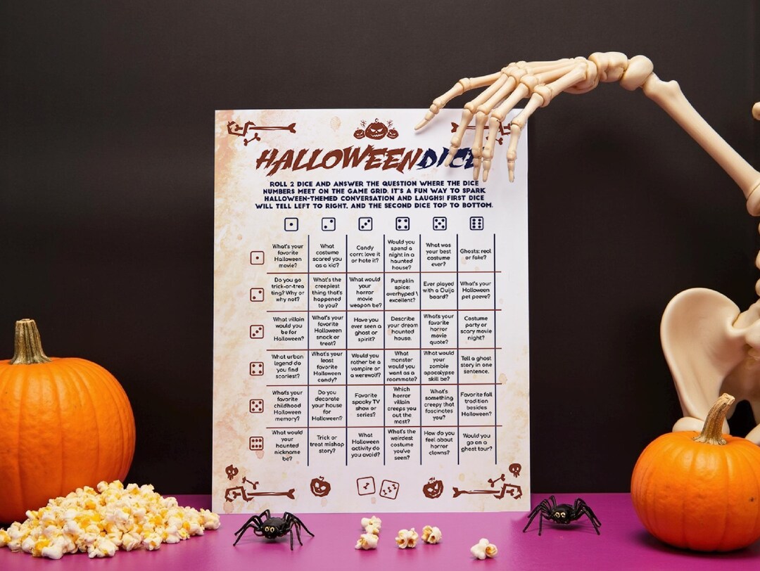 Halloween Ice Breaker Dice Game: Spooky Party Conversation Starter (PDF ...