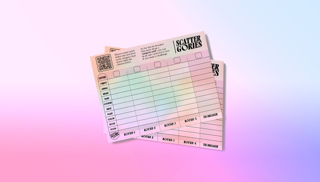 Scattergories Printable Game: Office Party Team Building (digital ...