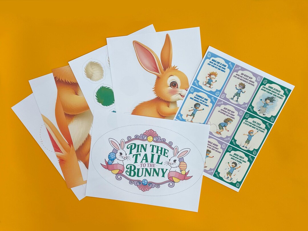 Pin the Tail on the Bunny | Pin the Tail Game | Printable Easter ...