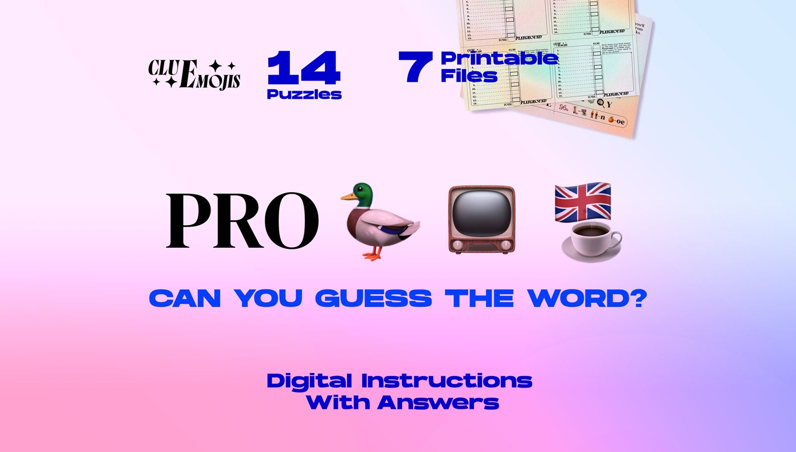 Cluemojis - Fun and Creative Printable Emoji Game for Deciphering Words ...