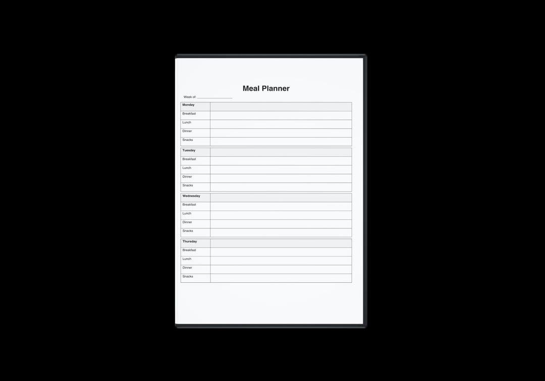 Printable Meal Planner Split-box Style | Minimalist 3-page PDF | Ink ...