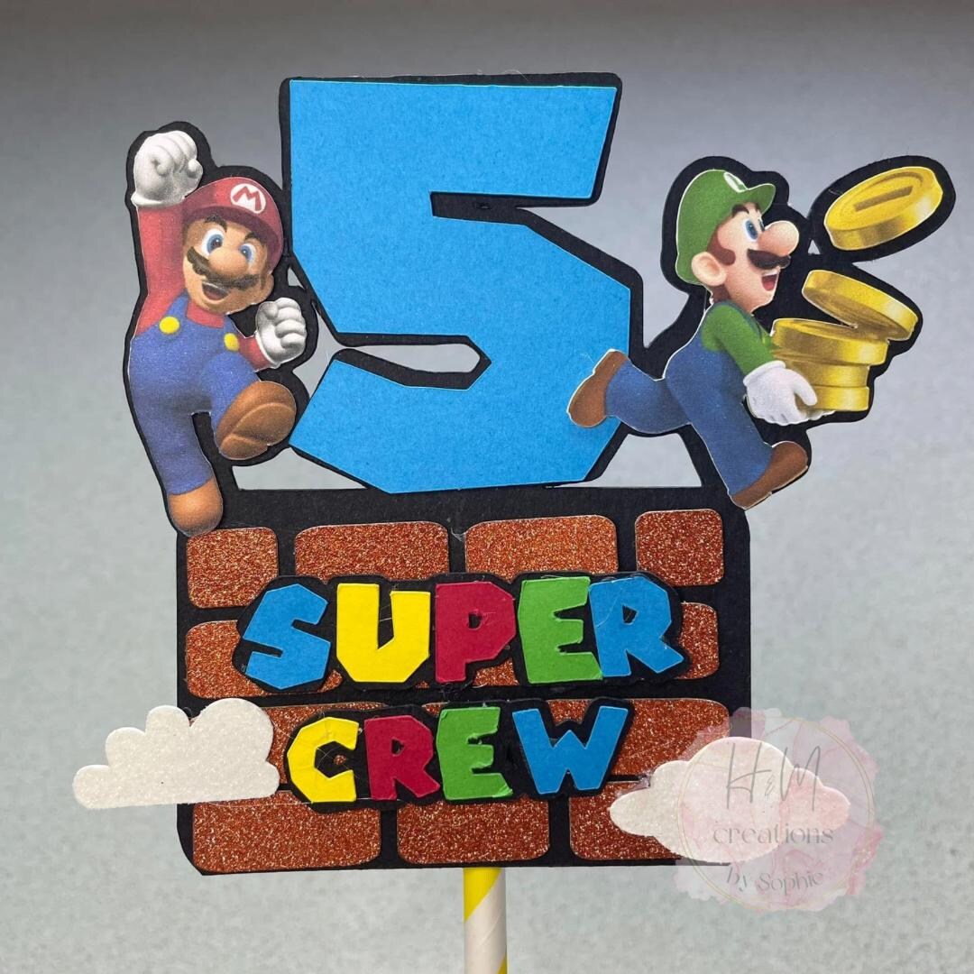Personalized Super Mario Cake Topper: Birthday Party Decor - Etsy UK