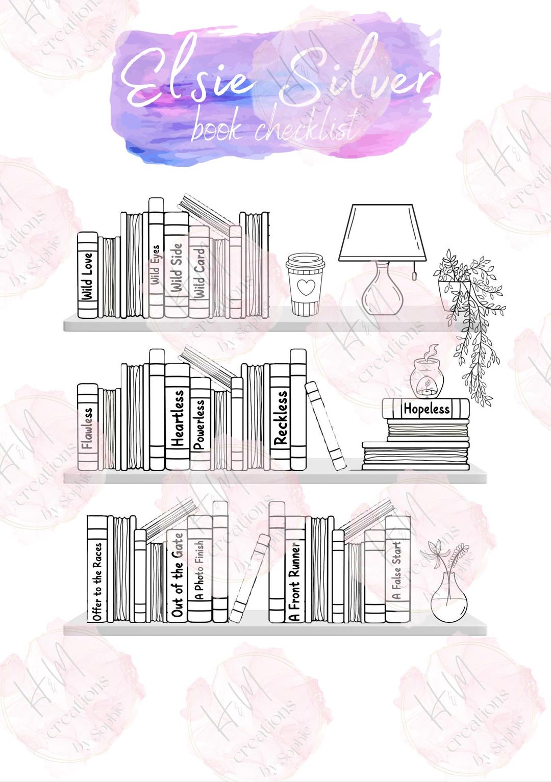 Elsie Silver Book Checklist: Coloring Page (digital Download) - Etsy