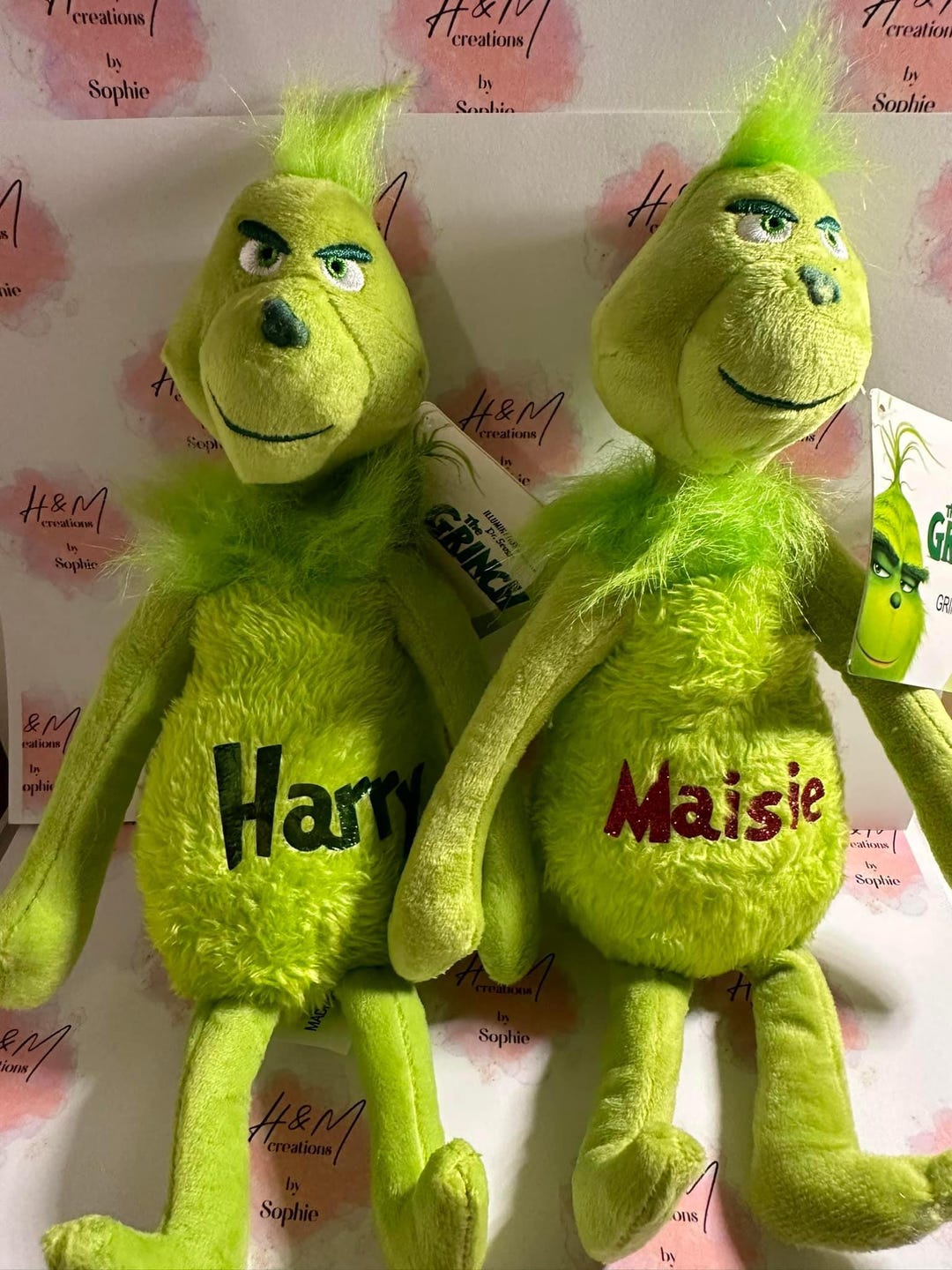 Personalised Grinch Plush, Grinch Teddy, Christmas Soft Toy, Mr Grinch ...