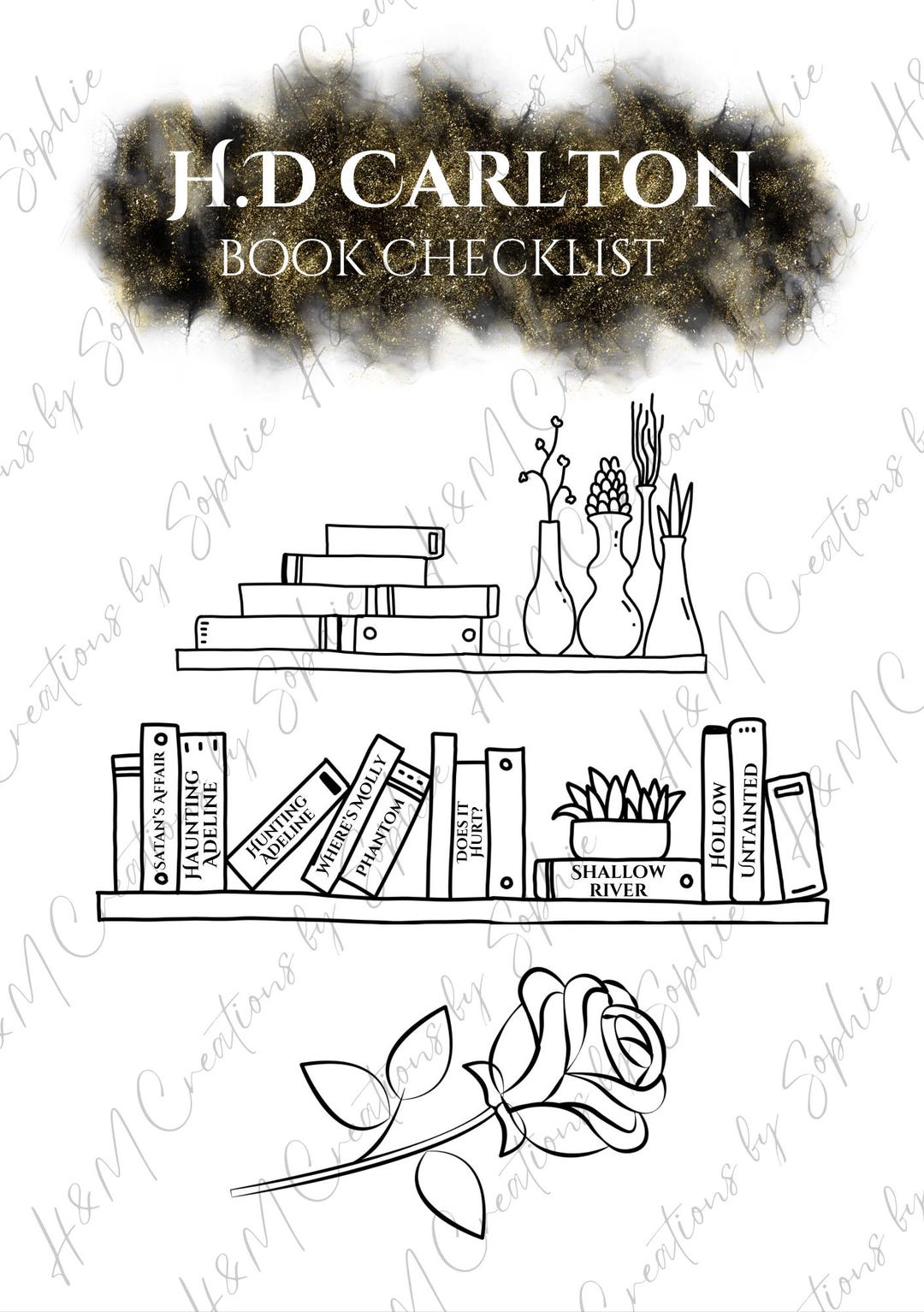 H.D Carlton Book Checklist Colouring Page (digital Download) - Etsy