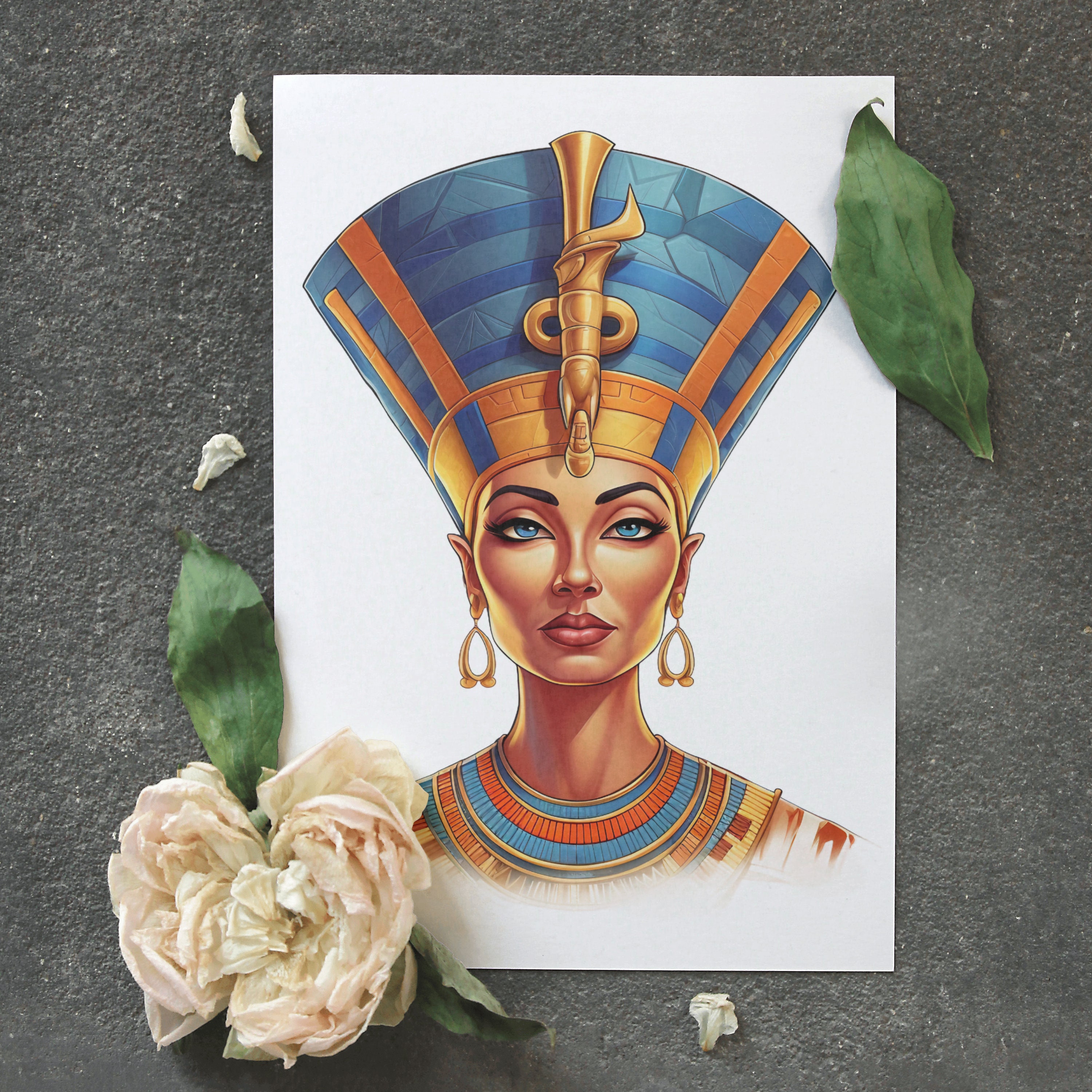 Queen Nefertiti Bust Clip Art, Ancient Egyptian Art, Digital Download ...
