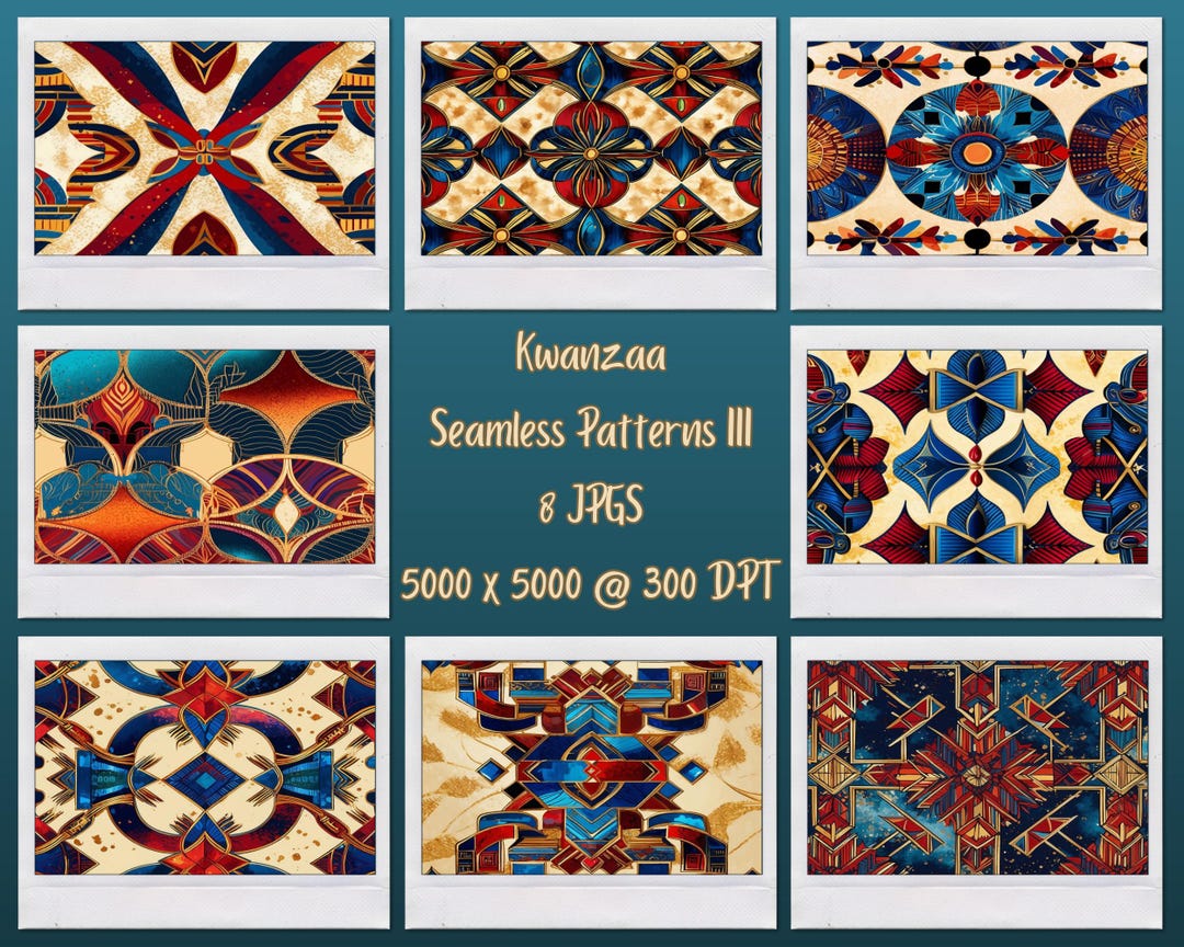 Kwanzaa-inspired Stained Glass Seamless Digital Patterns III – Vibrant ...