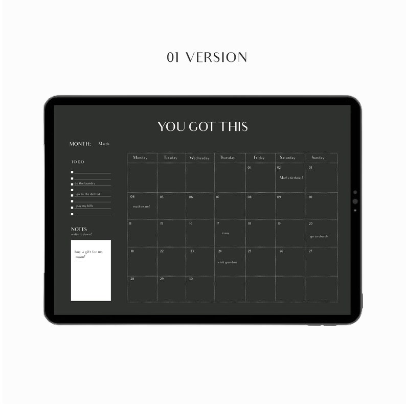 Monthly Planner Goodnotes Template, Monthly Planner, Monthly Digital ...