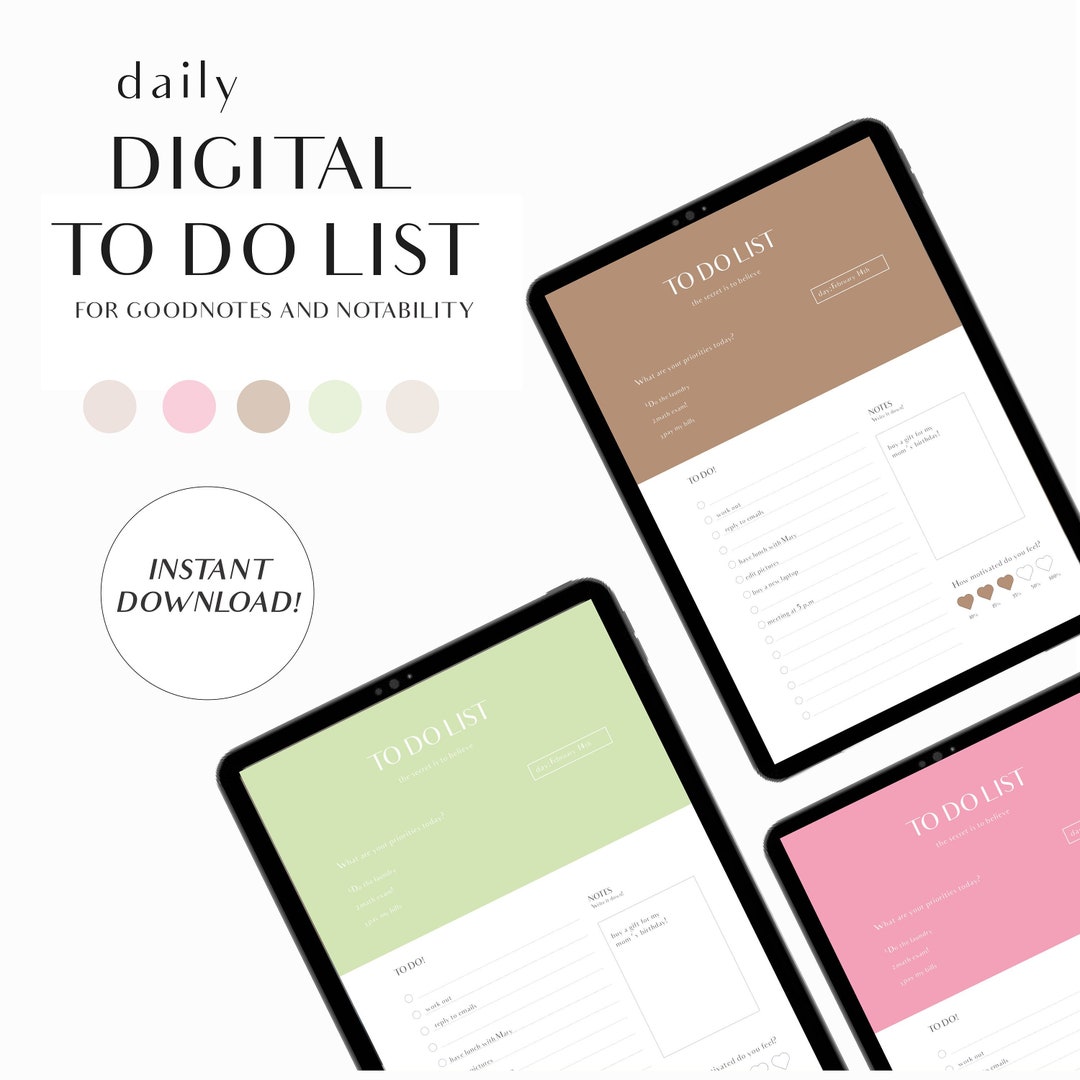 Daily to Do List Goodnotes 2024 Template Daily to Do List,digital ...