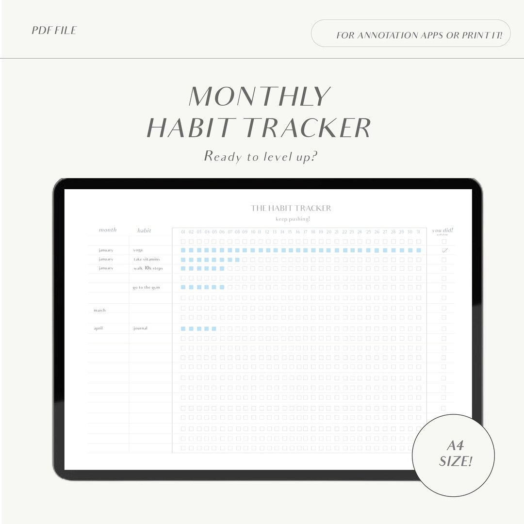 Minimalist Daily Habit Tracker Printable/everyday Habit Tracker ...