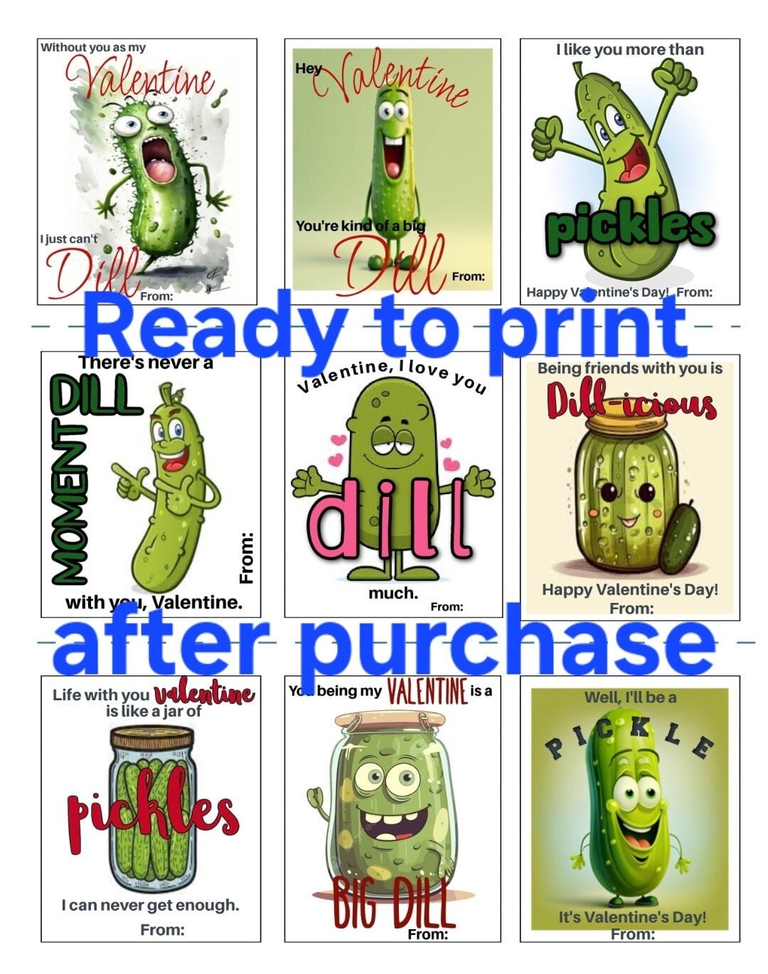 Pickle Valentine Cards - Etsy