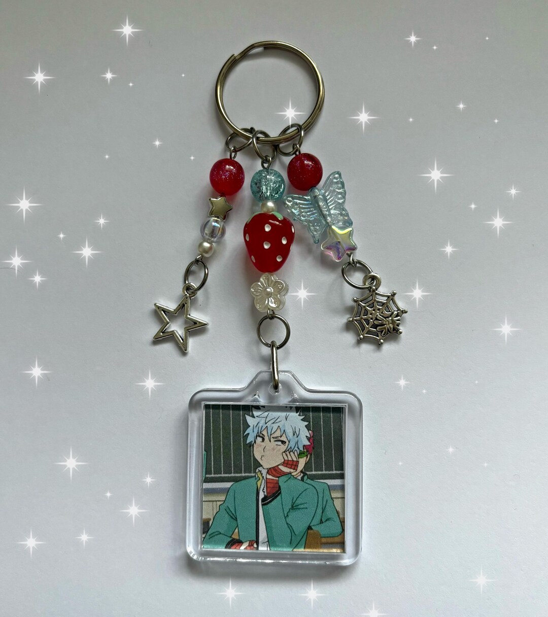 Kaidou Saiki K Keychain - Beaded Handmade Keychains Cluttercore ...