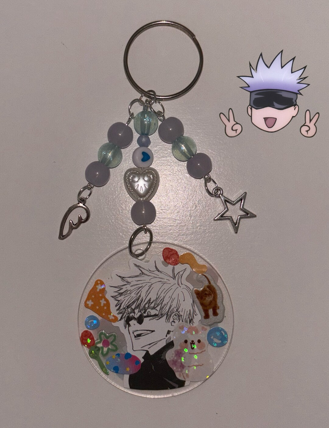 Holographic Gojo Jjk Keychain - Etsy